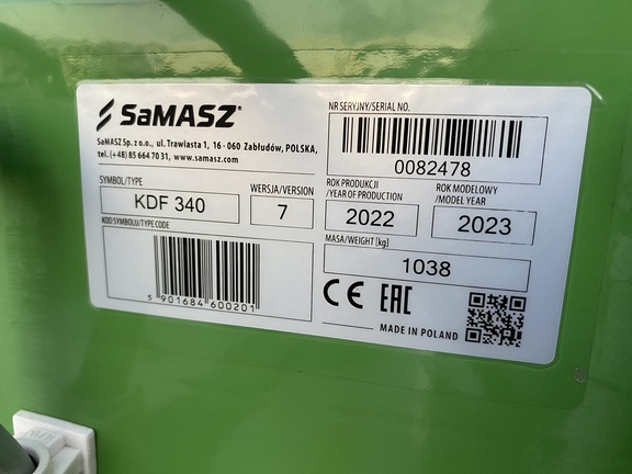 2023 Samasz KDF 340 - Hay Mowers Mounted - Upper Onslow, NS